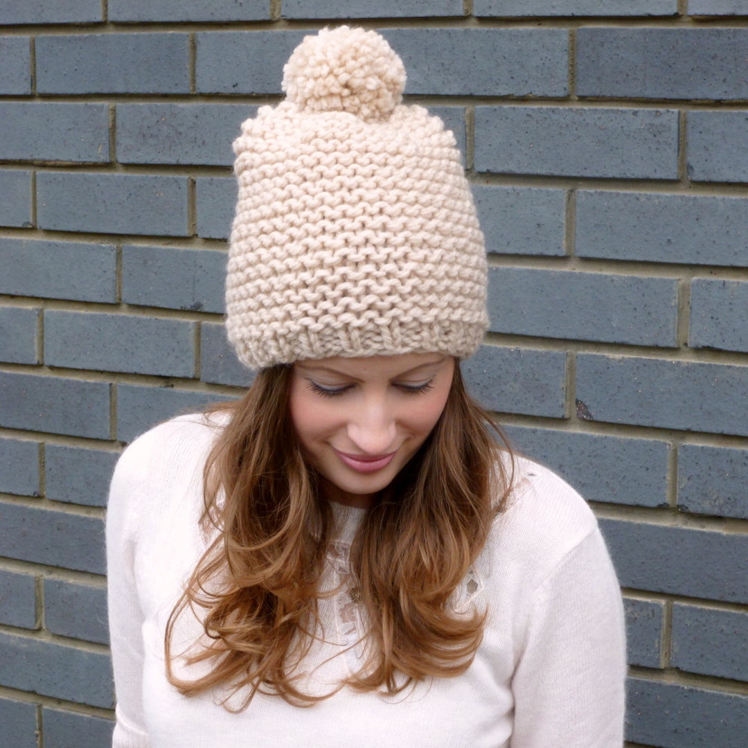 Knitting Pattern - Pom Pom Bobble Hat Instant PDF Download - Etsy
