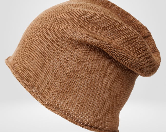 Green Linen Hat / Summer Beanie Breathable / Lightweight Beanie for Men ...
