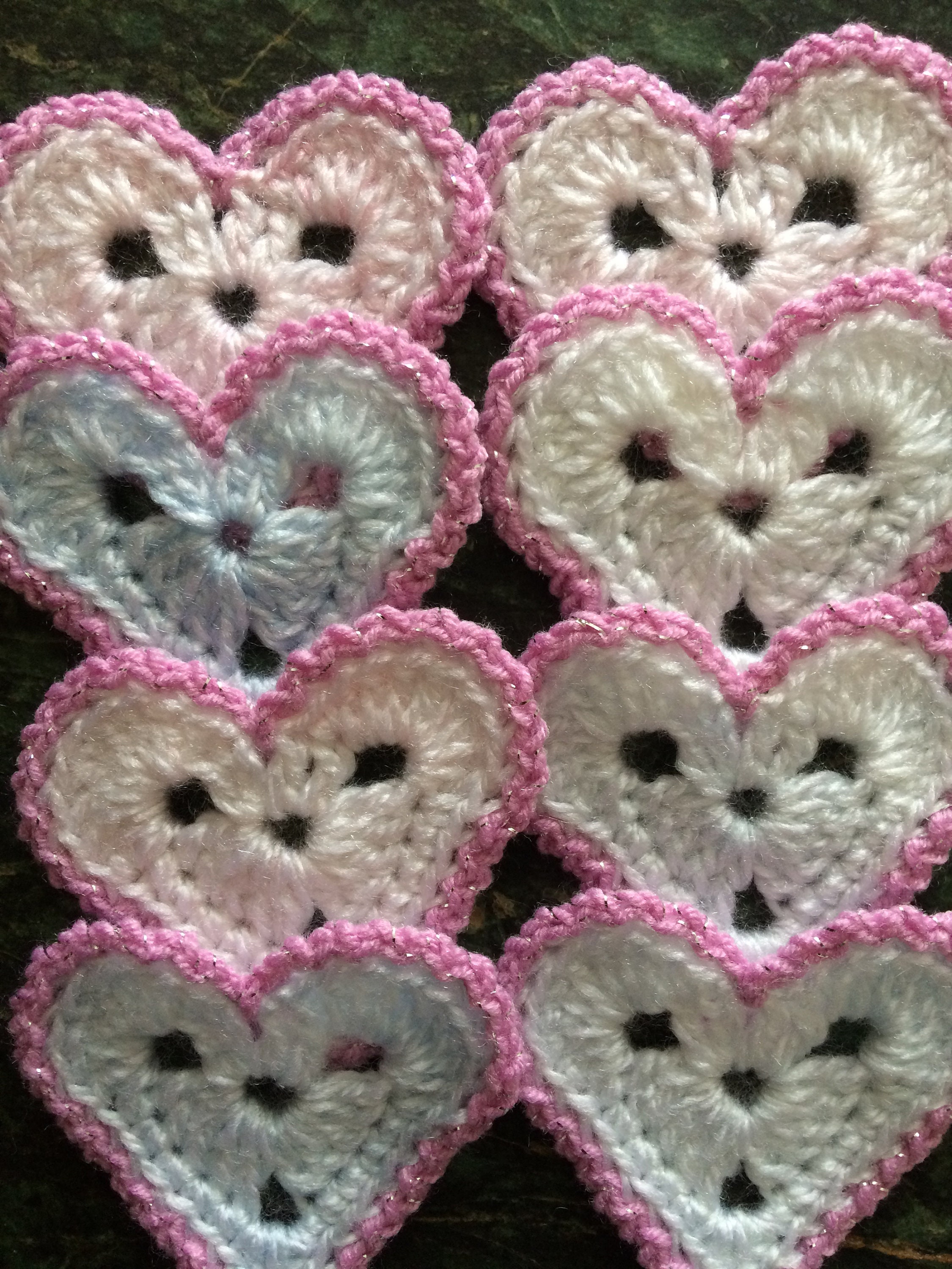 Crochet 8 Heart.hand Made Heart Applications-ornaments.crochet Gift ...