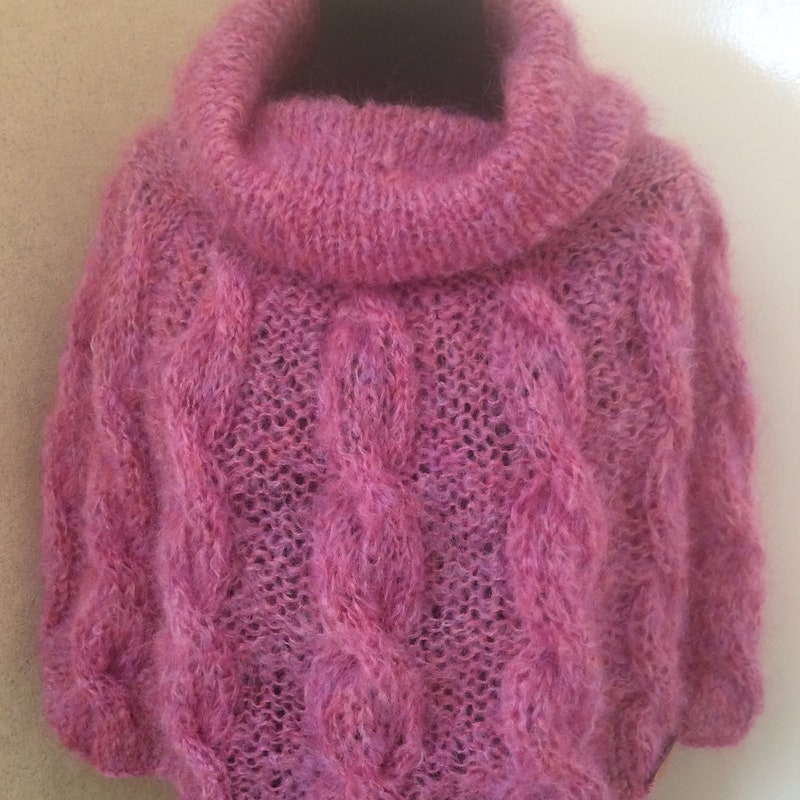 Hand Knit Poncho - Etsy