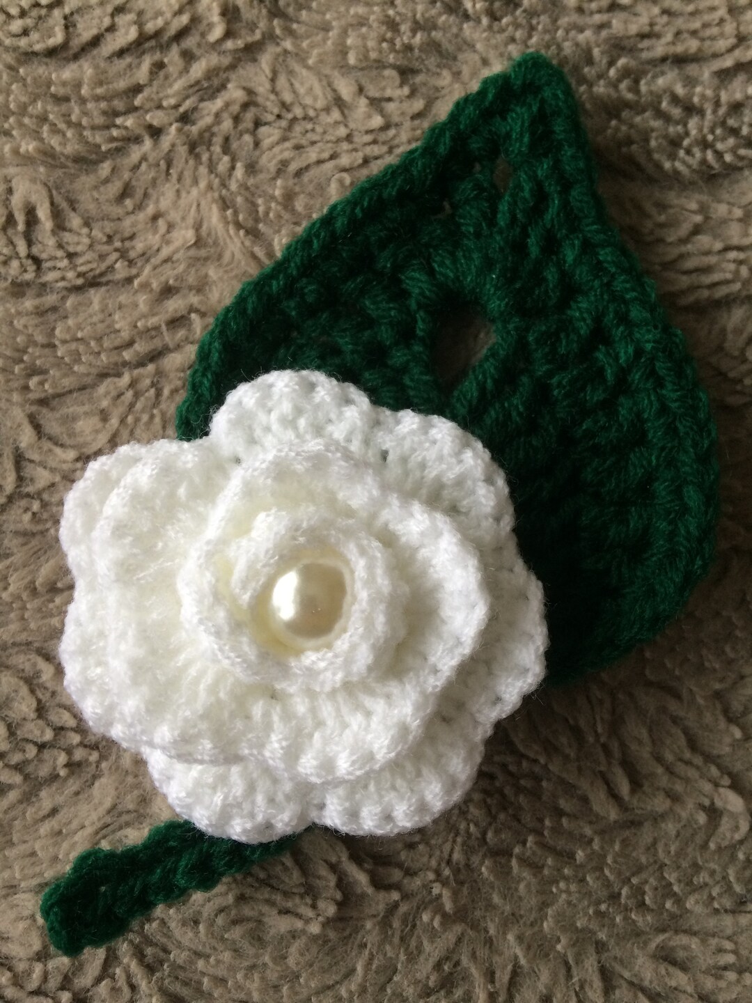 Crochet Flowers.crochet White Rose.crochet Embellished Flower.crochet ...