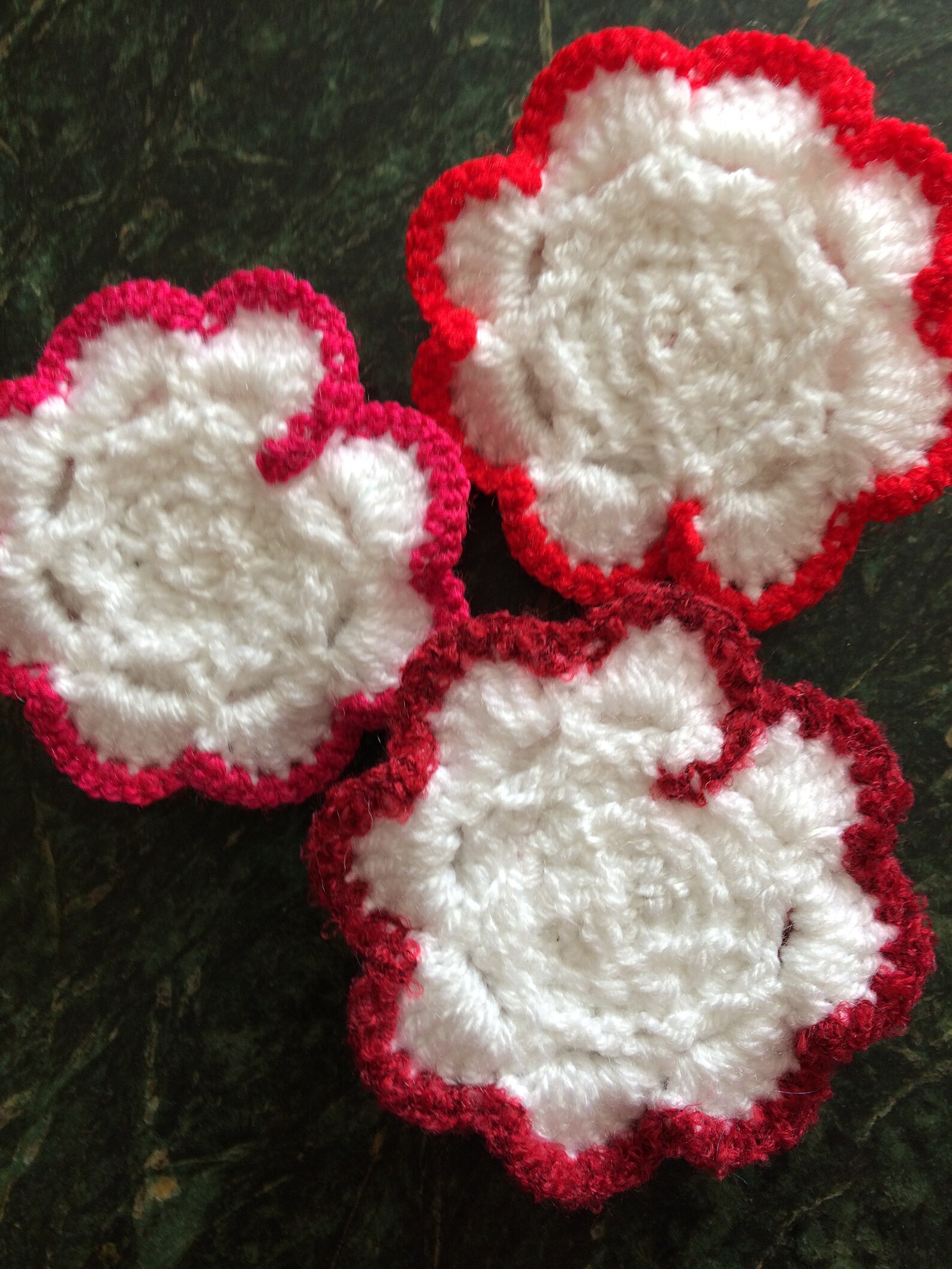 Crochet Flowers.crochet 3 Roses.crochet Embellished Flowers.crochet ...