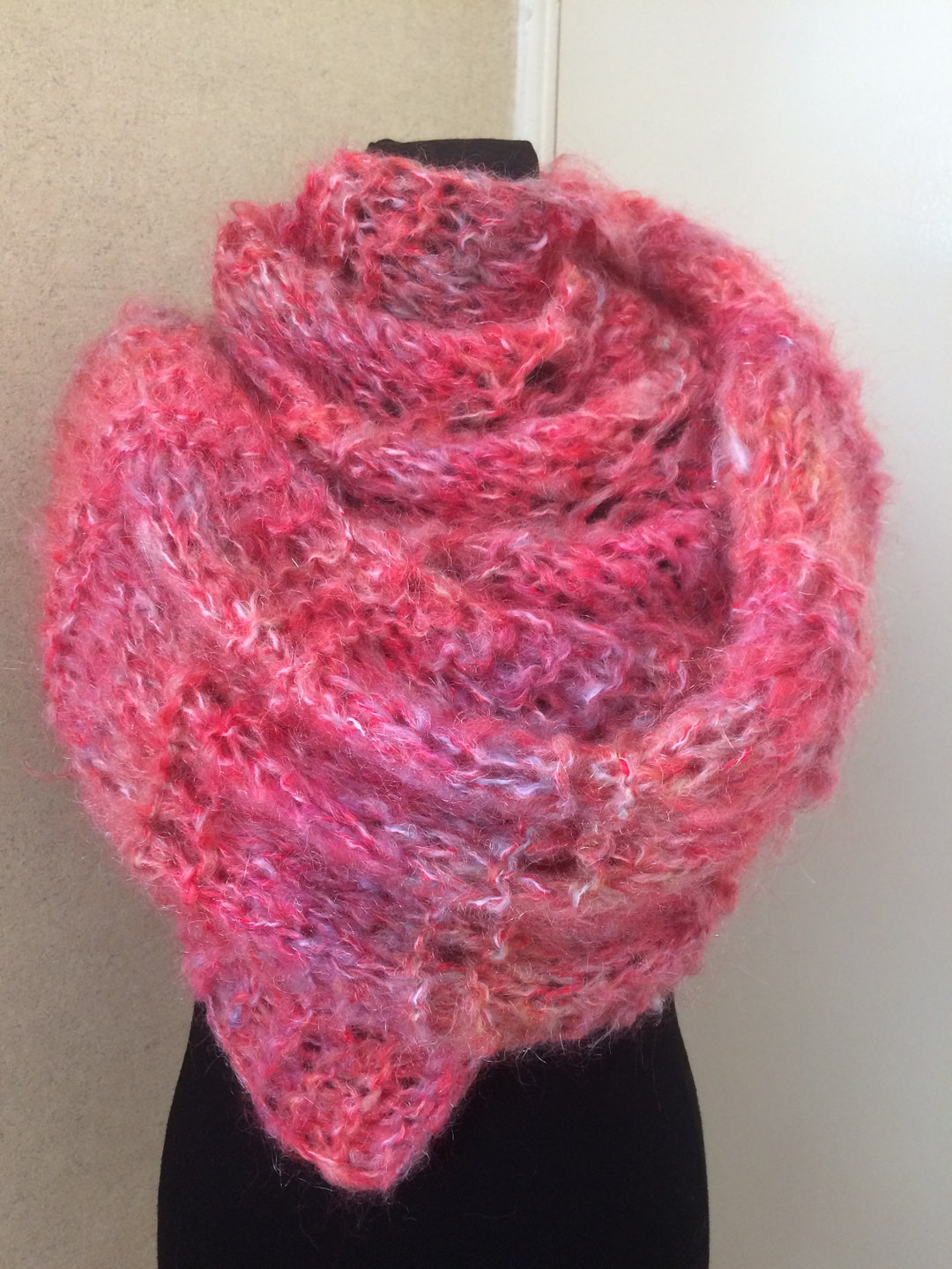 Knitted Shawl.hand Knitted Wrap.knitted Bacchus.knitted Neck Warmer ...