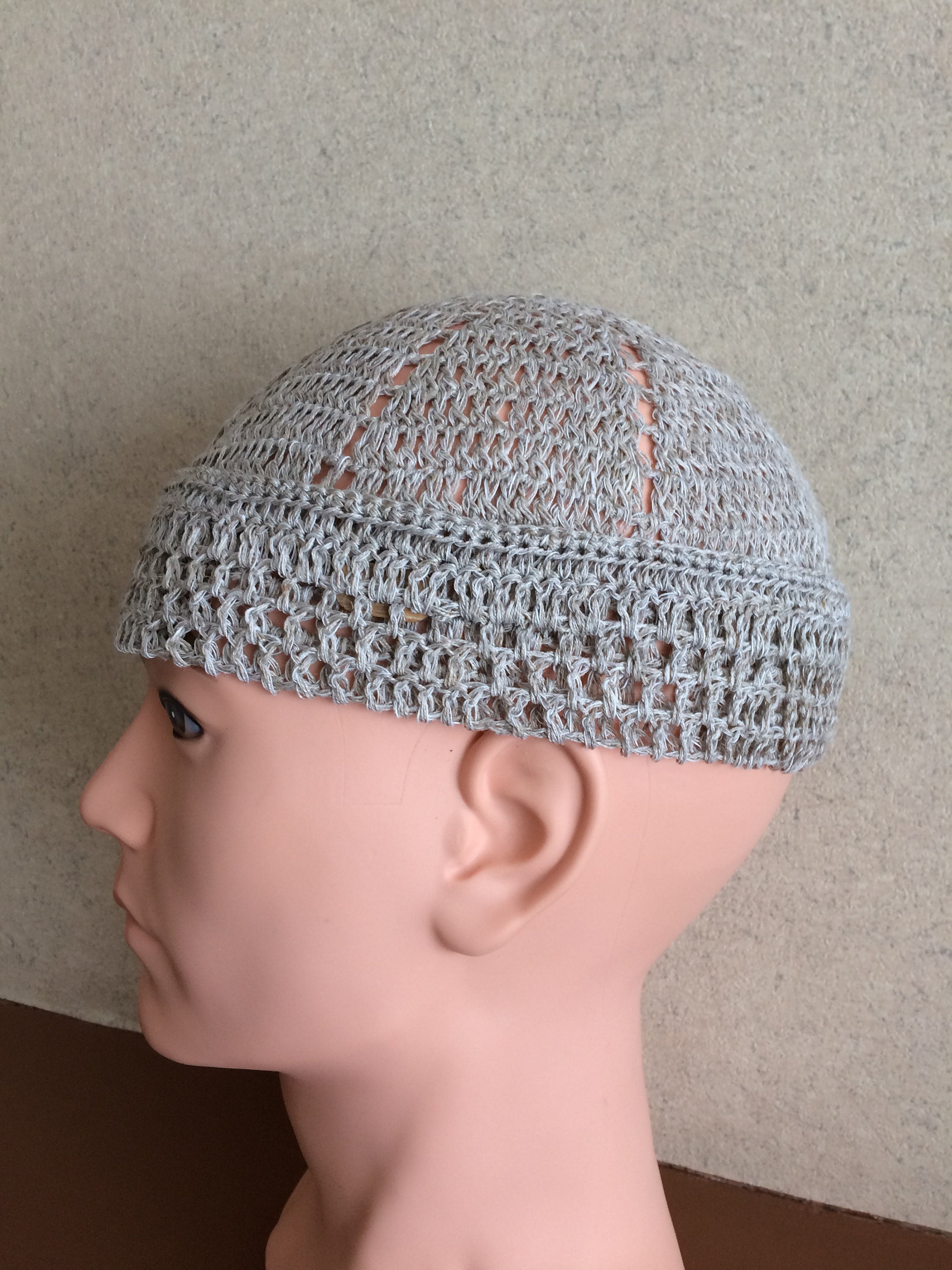 Crochet Summer Hat.men's-women's Short Beanie Cap.knit Kufi Skull Cap ...