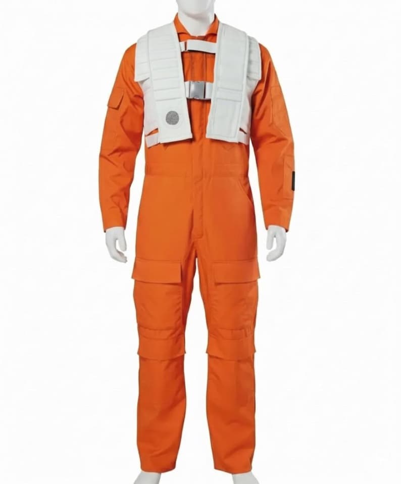 Orange X-wing Pilot Costume Star Wars Rebel Alliance Flight Suit Luke ...