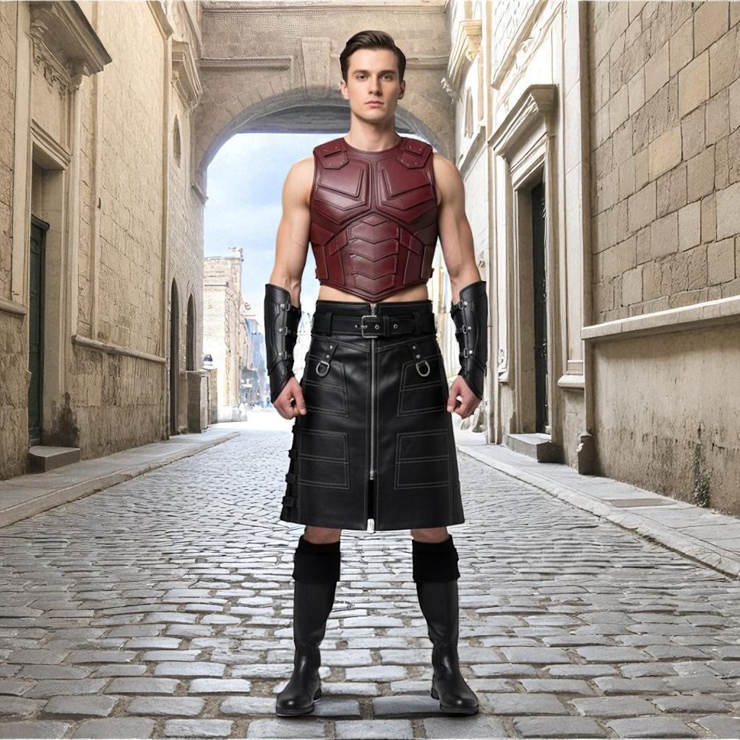 Handmade Leather Gladiator Armor Set: Chest Plate, Kilt & Gauntlets - Etsy