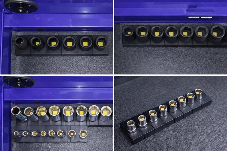3/8” Magnetic Modular Socket Organizer Hi-vis Socket Holder Custom ...