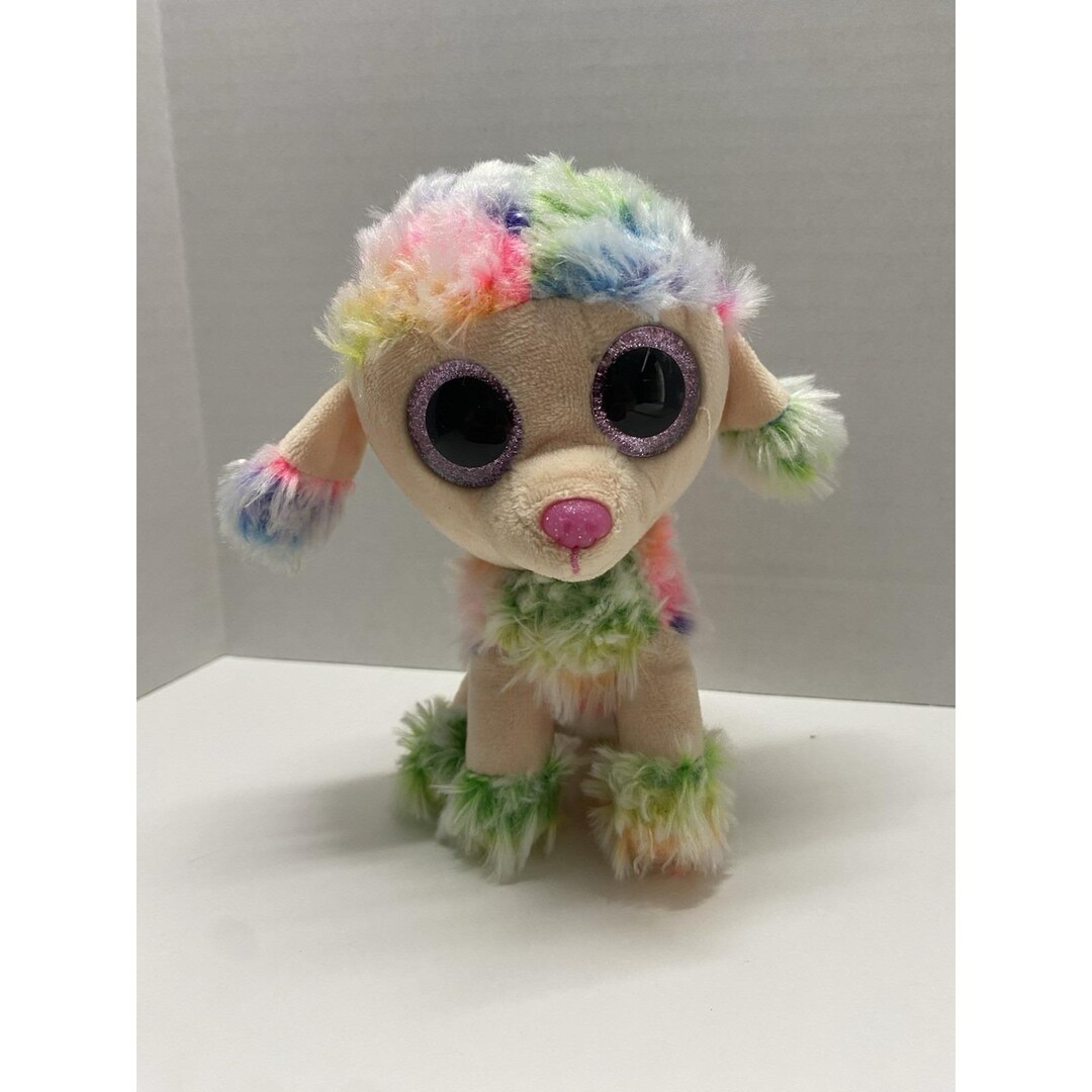 Ty Beanie Boos 6" Rainbow Poodle Dog Plush Pink Glitter Eyes 2021 - Etsy