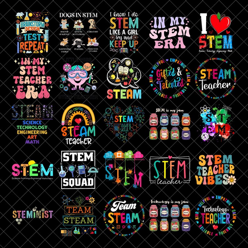 Stem Teacher Png Bundle, Sublimation Design, Stem Squad Png, Science ...