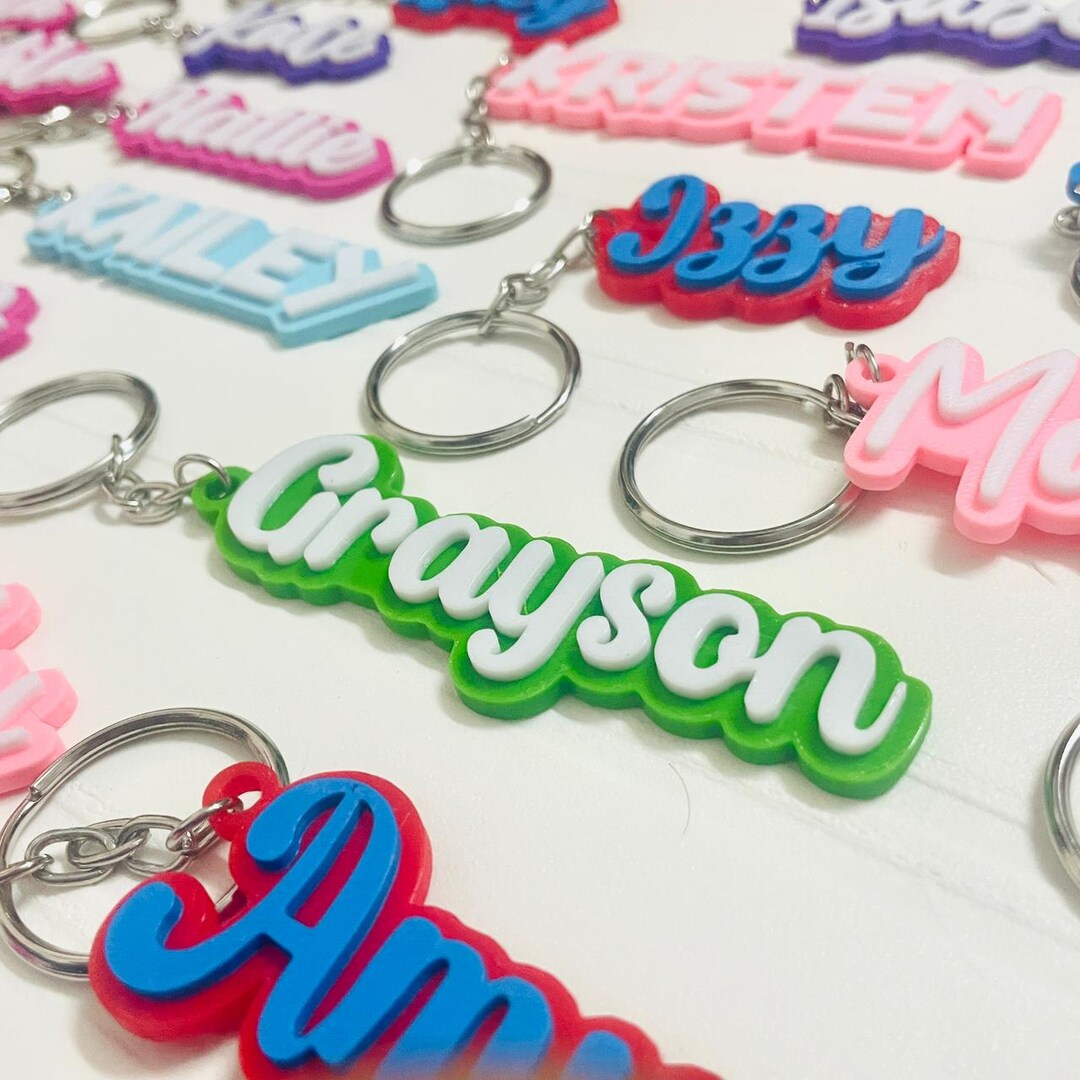 Custom 3D Printed Name Keychain: Personalized Bag Charm - Etsy