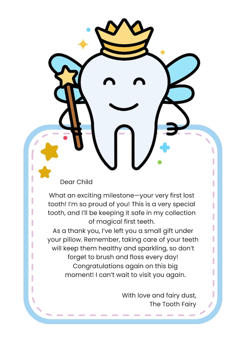 Printable Tooth Fairy Letter - Etsy