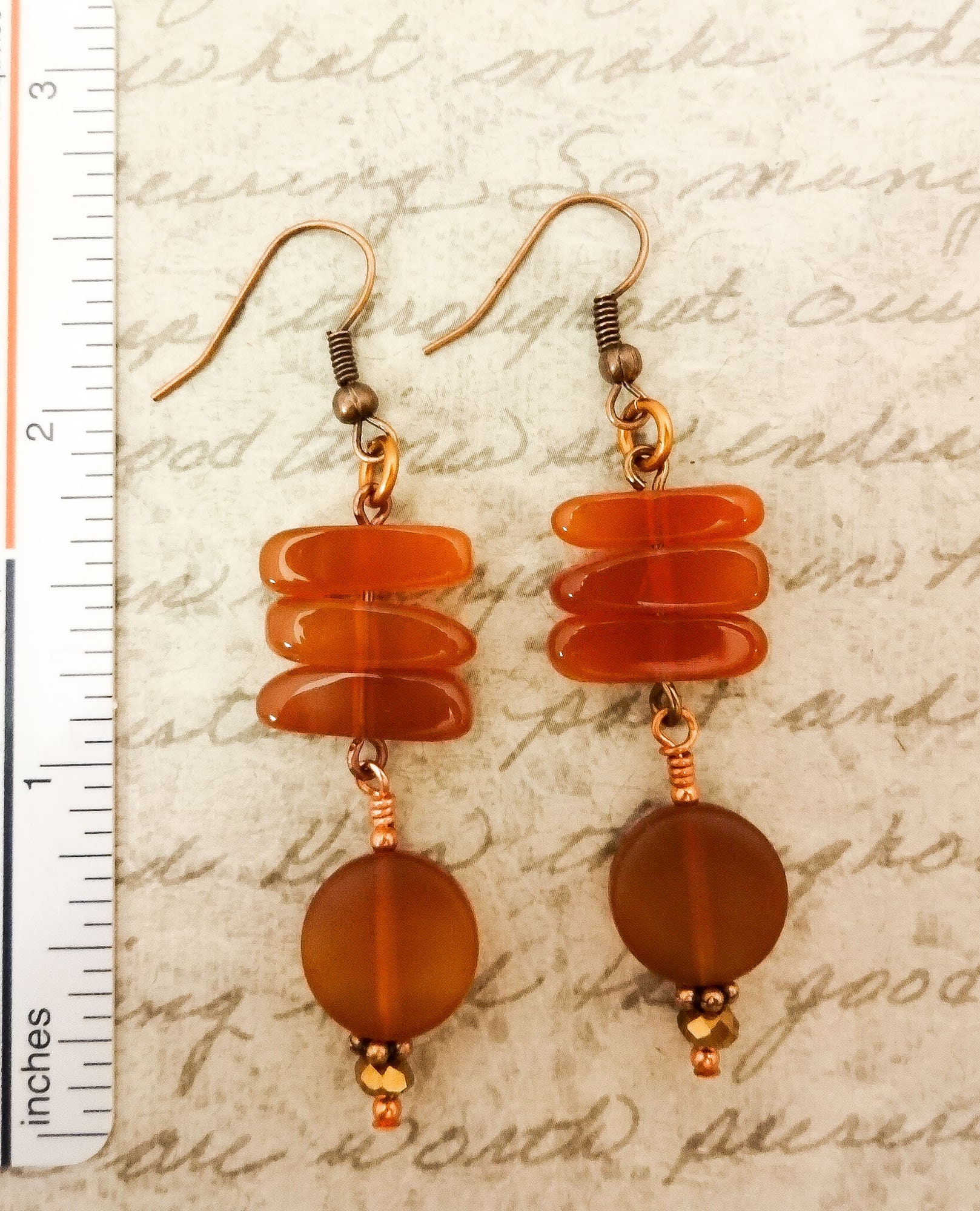 Carnelian Earrings, Carnelian and Copper Earrings, Carnelian Jewelry ...