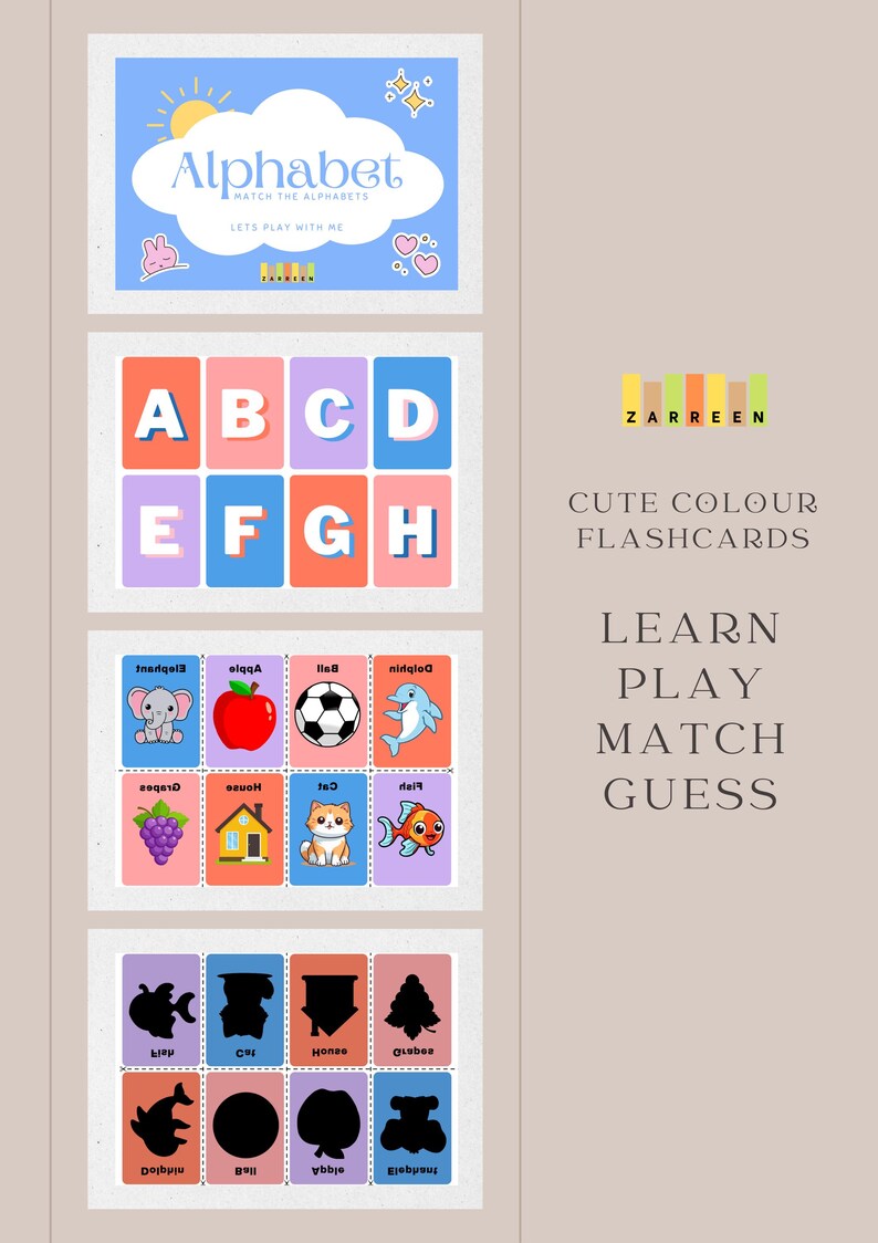 26 ABC Flash Cards, 123 Flashcards, A-Z Cards, Learn Abcs, Alphabet ...