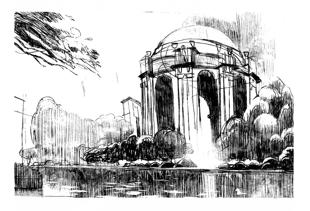 Palace of the Arts Drawing Large Print - Etsy