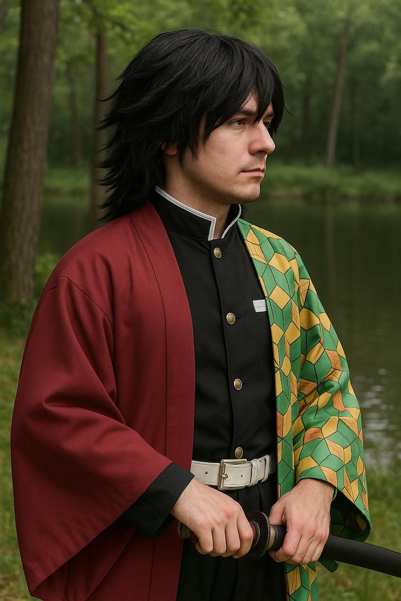 Demon Slayer Giyu Tomioka Cosplay Costume | Anime Kimono Outfit for ...
