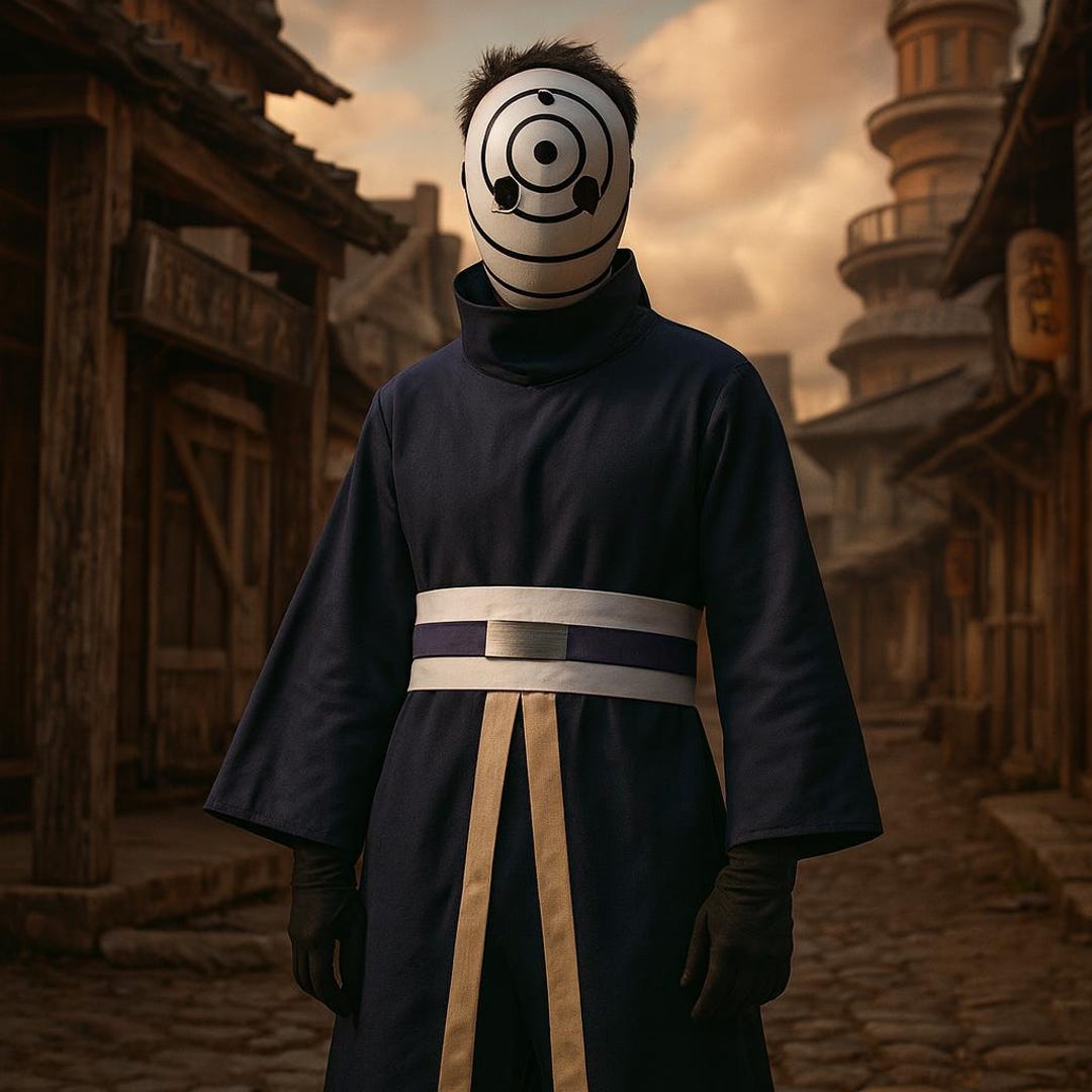 Obito Uchiha Cosplay Costume | Naruto Anime Akatsuki Cloak With Mask ...