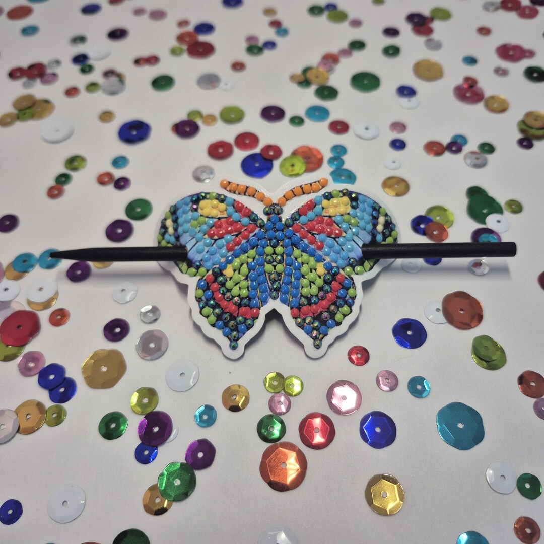 Bonnie Blue Butterfly Mandala Diamond Art Hair Clip - Etsy