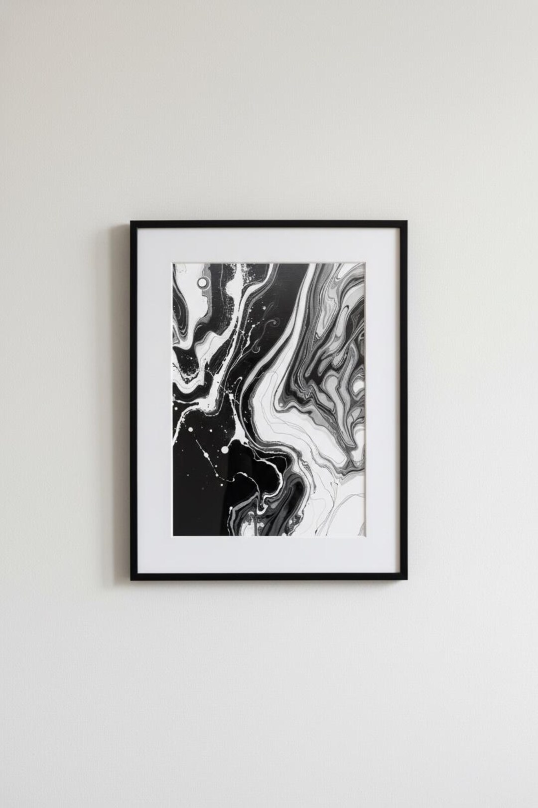 Monochrome Flow – Black and White Abstract Wall Art | Minimalist Modern ...
