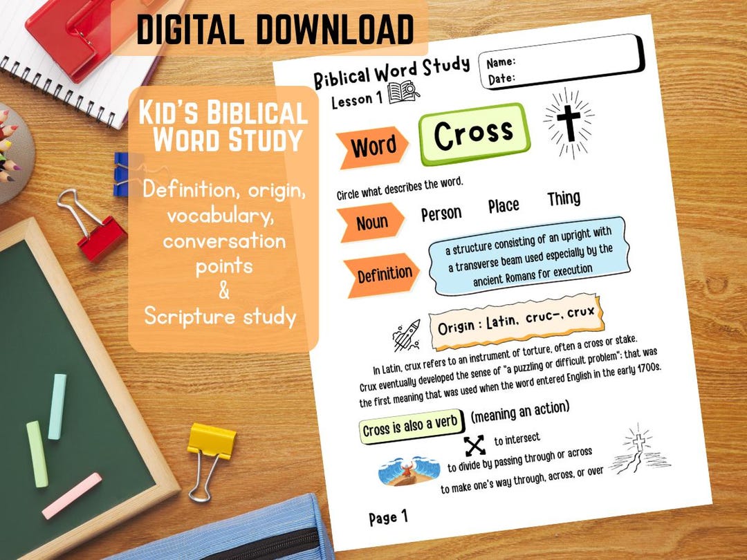 Biblical Word Study | Cross | Vocabulary | Children Bible Lessons ...
