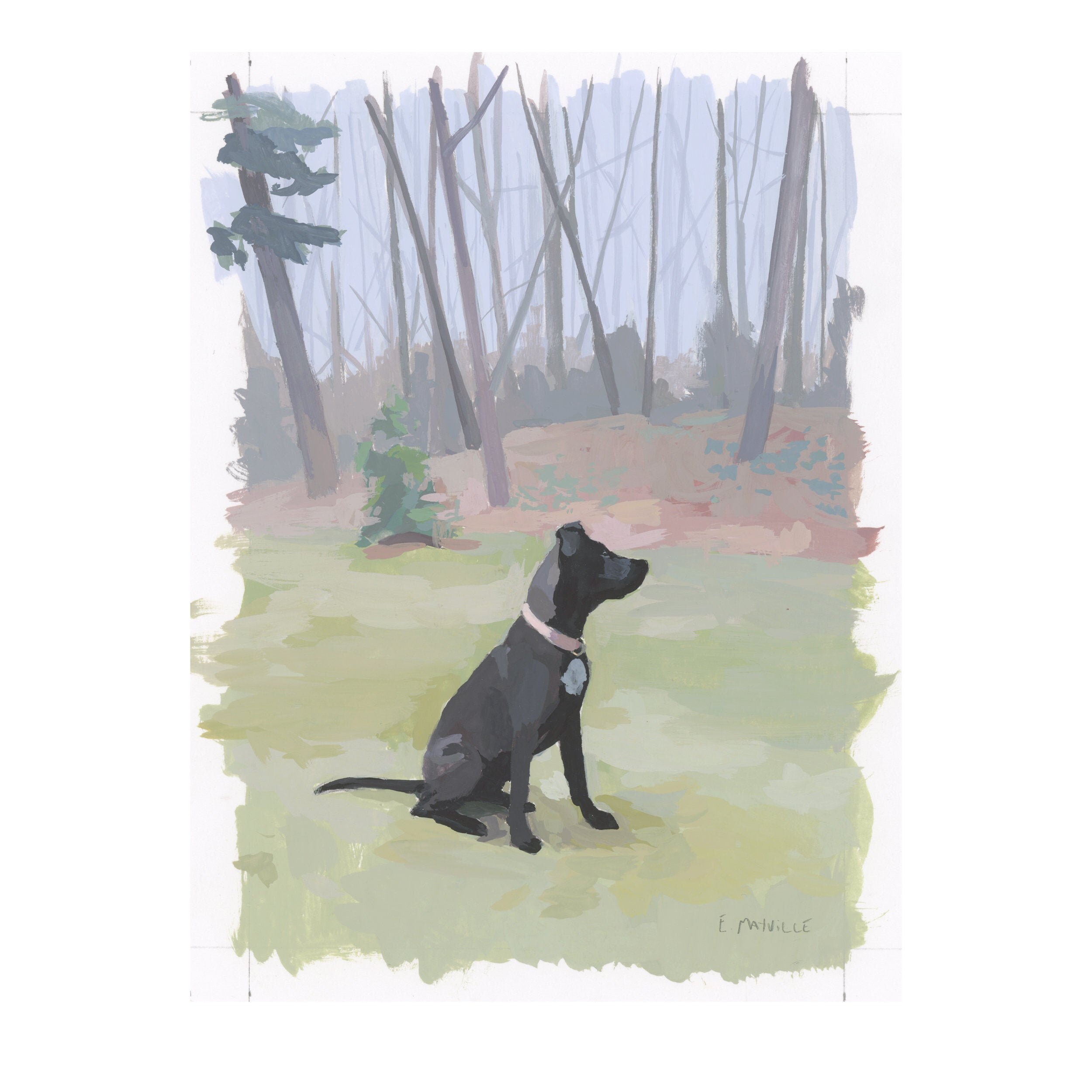 Bernie Early Spring Gouache on Paper Painting - Etsy Singapore