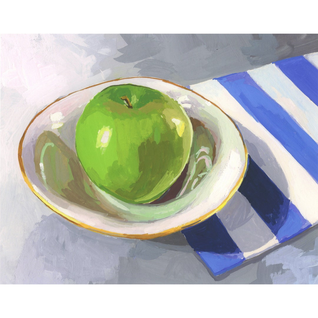 Green Apple - Archival Print - Etsy