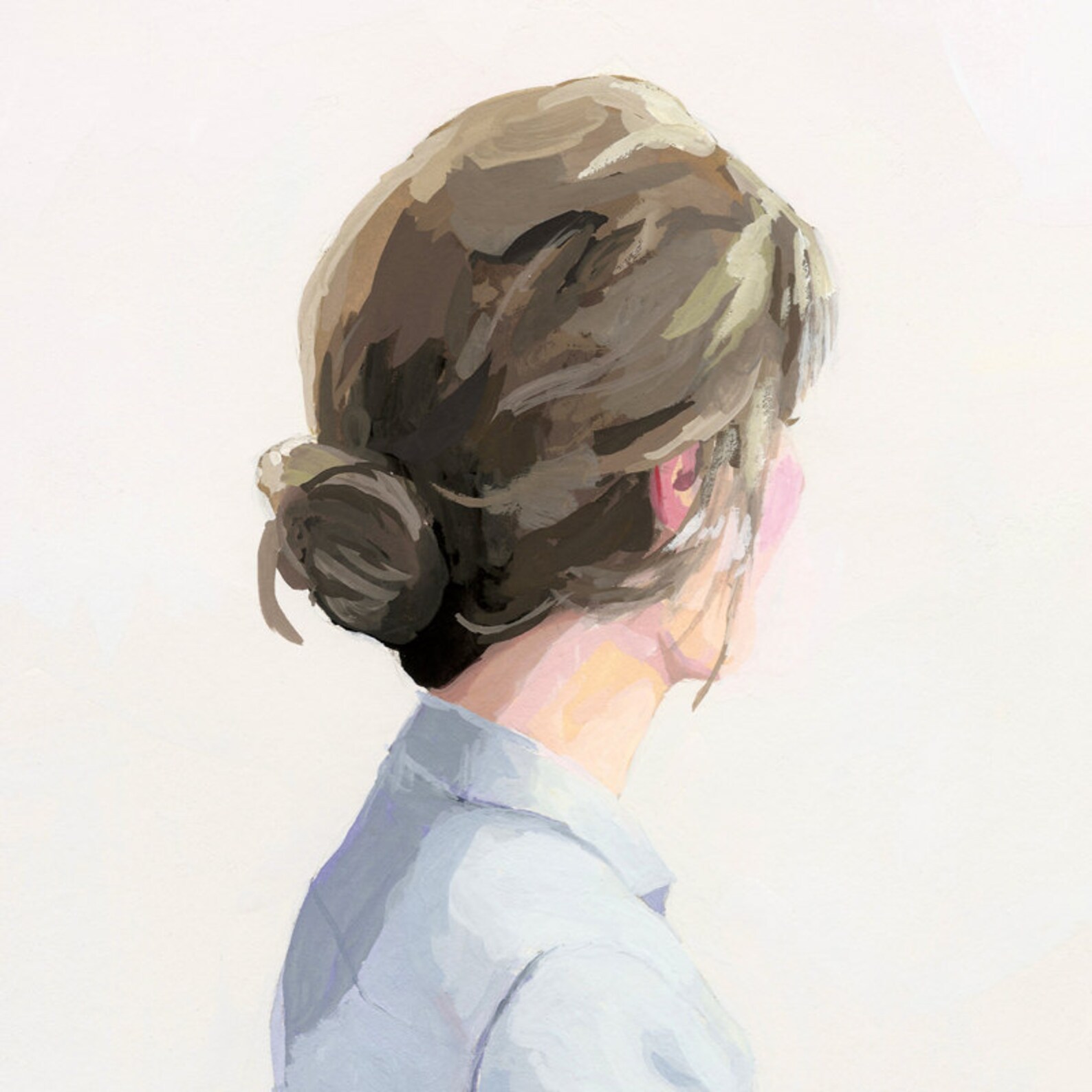 Hair Art - Bun Print - "bun 1" - Etsy