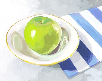 Green Apple Print - Etsy