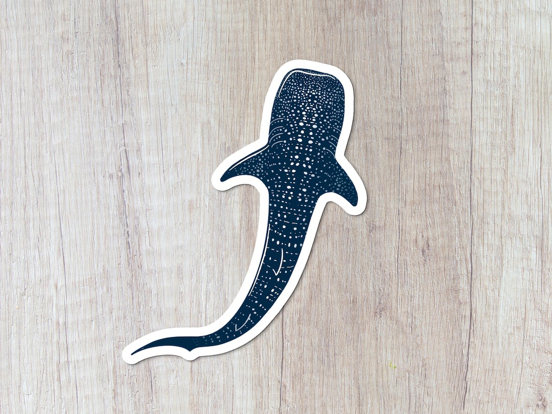 Whale Shark Durable & Glossy Water Bottle Sticker, Waterproof, for ...