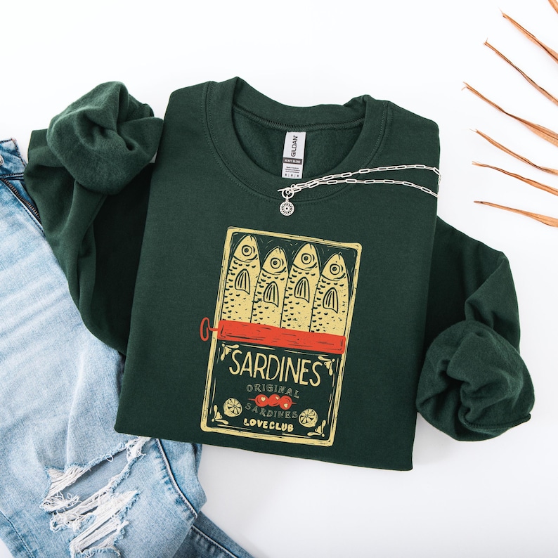 Sardines Love Club Shirt, Canned Fish Graphic Tee Women, Quirky ...