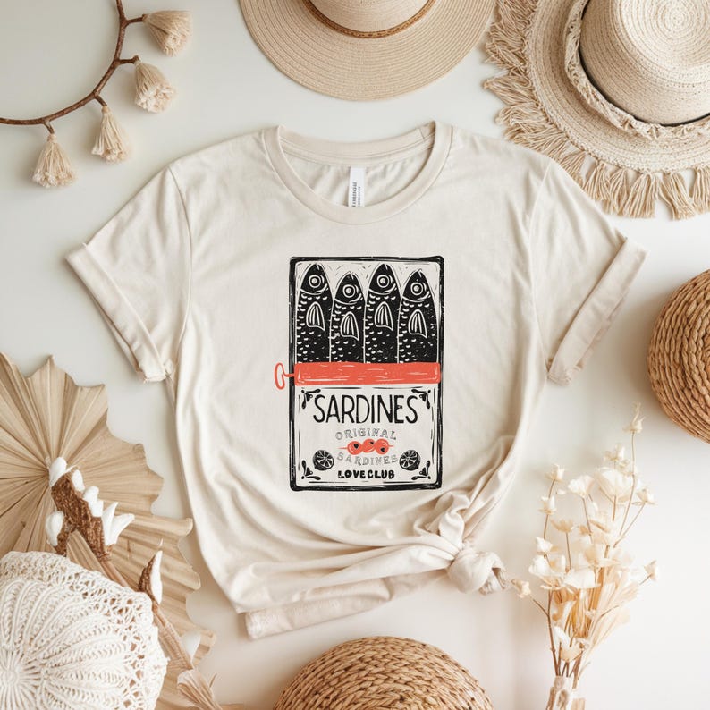 Sardines Love Club Shirt, Canned Fish Graphic Tee Women, Quirky ...