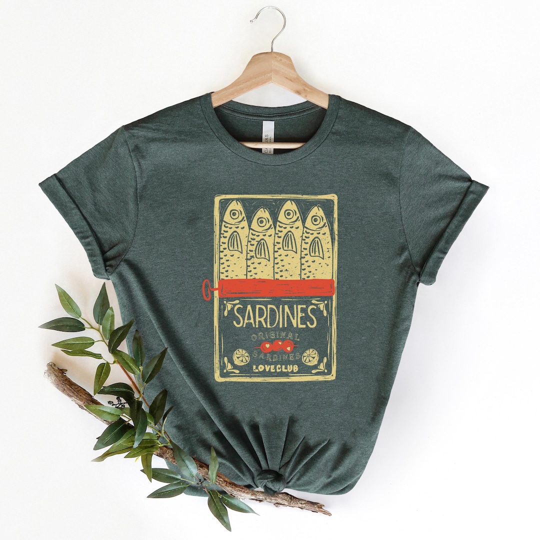 Sardines Love Club Shirt, Canned Fish Graphic Tee Women, Quirky ...