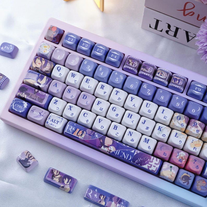 Reze Keycap Set: Chainsaw Man Anime, Purple PBT MOA Keycaps - Etsy