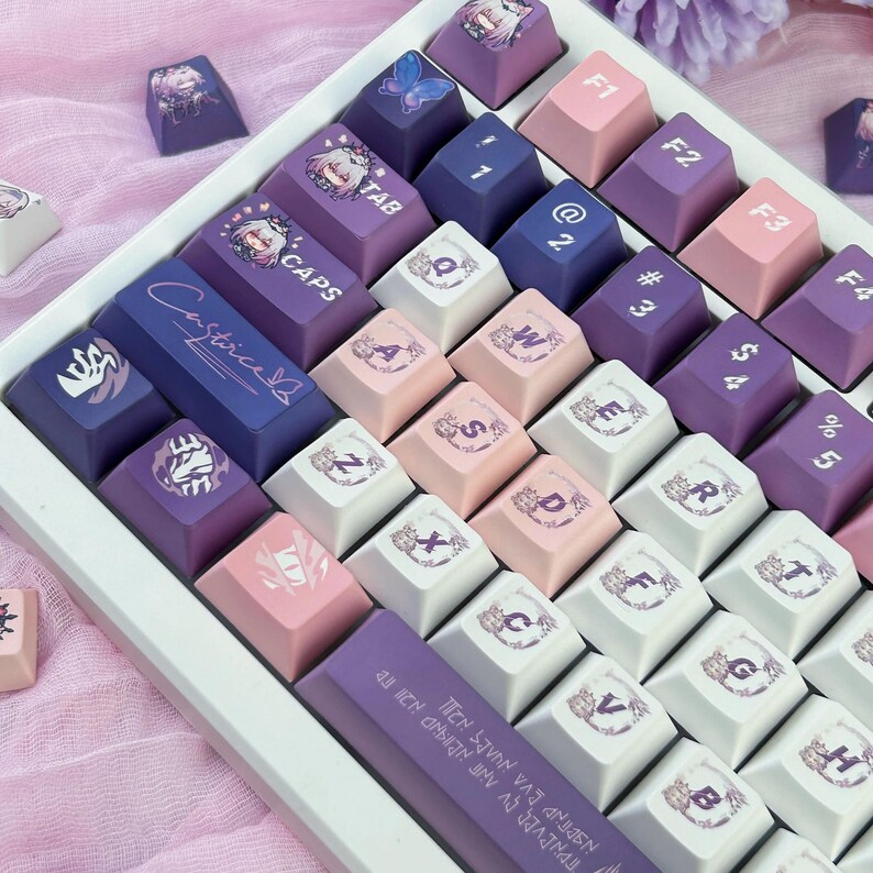Honkai Star Rail Keycap – Castorice Cherry Profile PBT Pink Purple ...