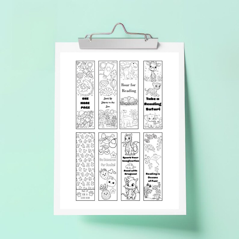 Coloring Page Bookmarks | Instant Downloadable PDF File | Kids ...