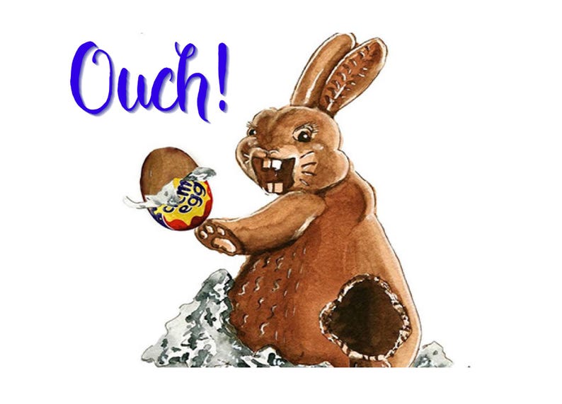 Inappropriate Easter Bunny Card - Tail Ouch Humor - Custom Handmade ...