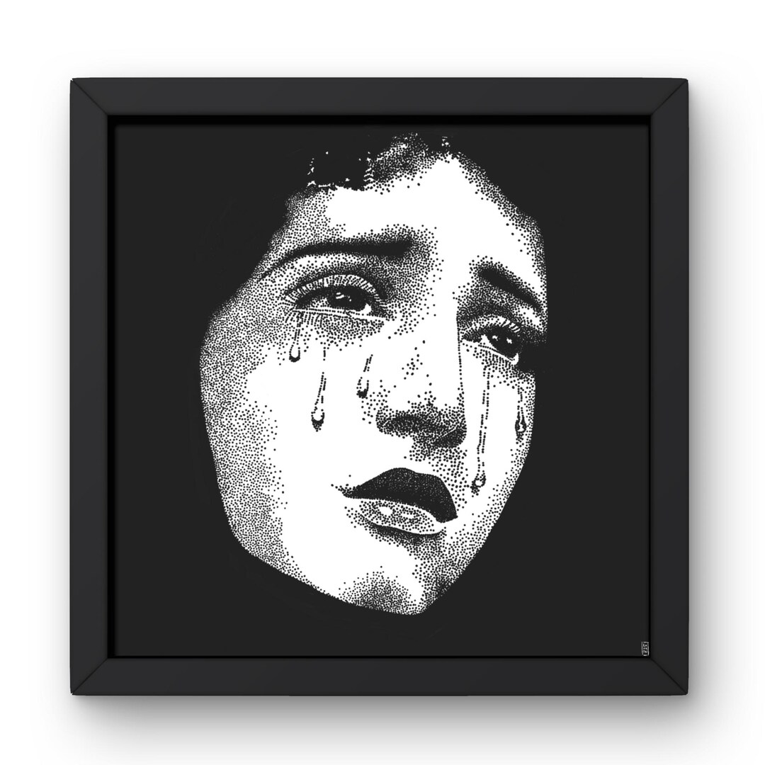 Snif - Dot-work Gothic Crying Renaissance Woman Art Print | Moody Dark ...