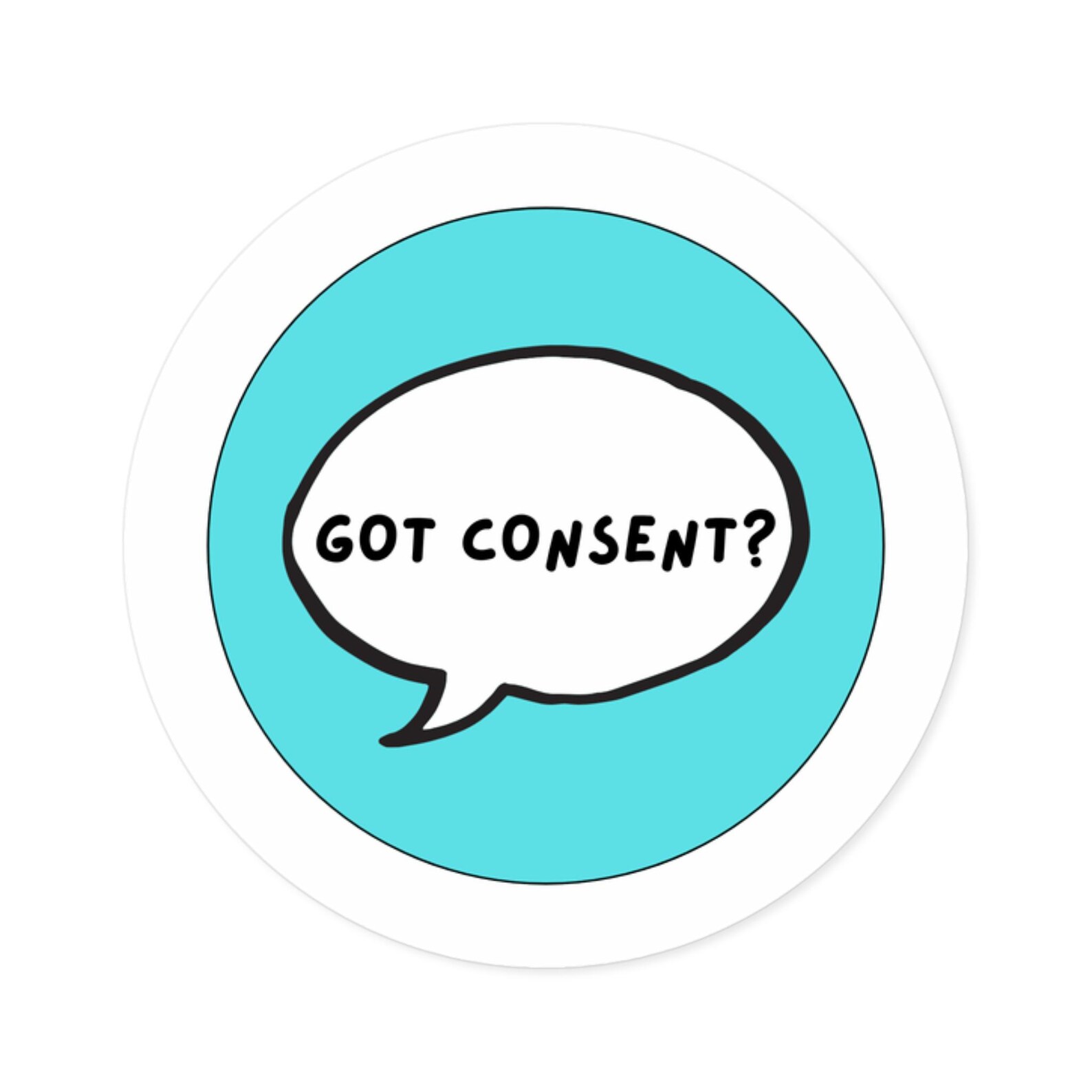 Consent Awareness Round Stickers, Laptop Decals, Gift for Advocates ...