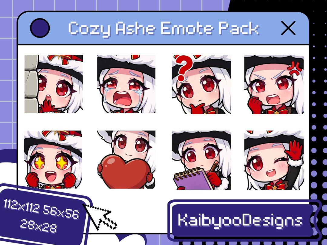 Twitch Emotes Cozy Ashe Overwatch 2 Emote Pack for Discord Youtube ...