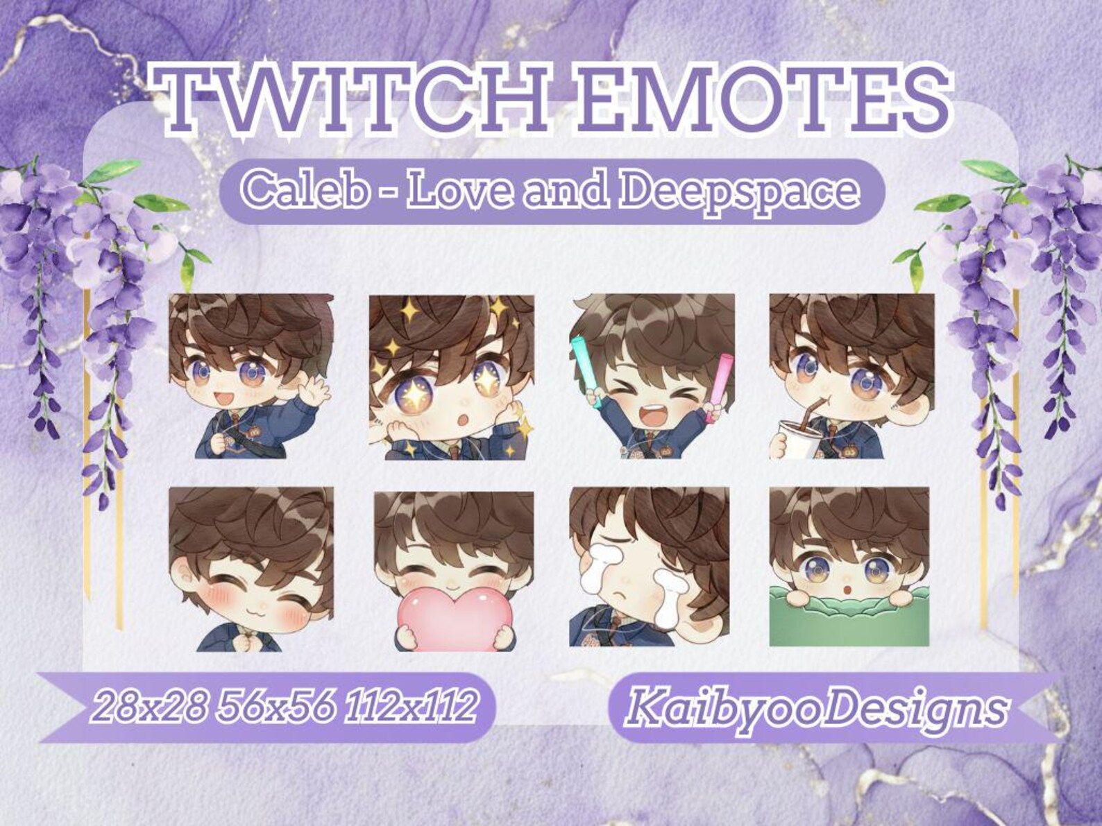 Caleb Emotes Love and Deepspace Discord/twitch/youtube - Etsy