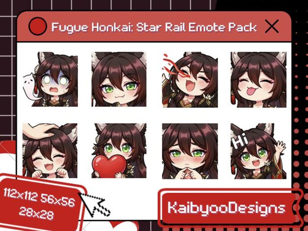 Twitch Emotes Fugue Honkai: Star Rail Chibi Emoji Emote Pack (digital ...