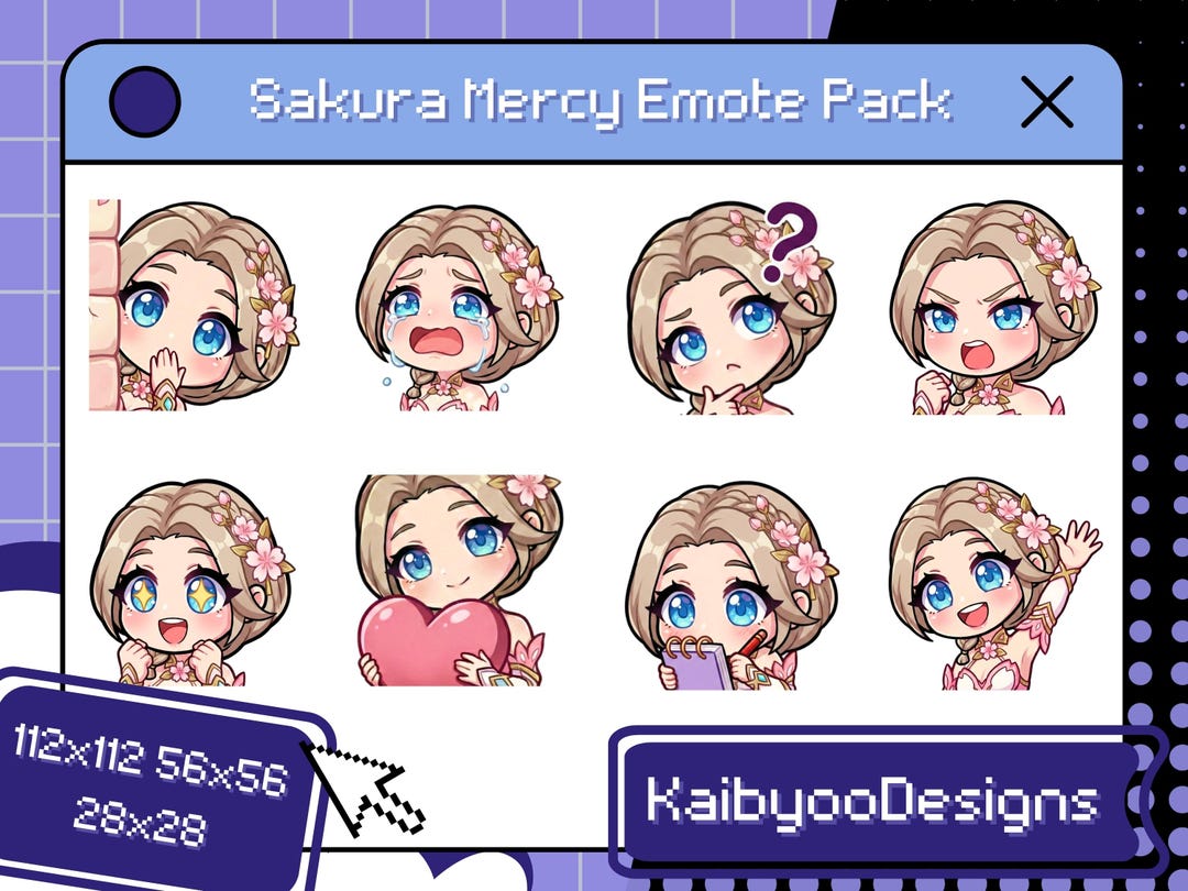 Twitch Emotes Sakura Mercy Overwatch 2 Emote Pack for Discord Youtube ...