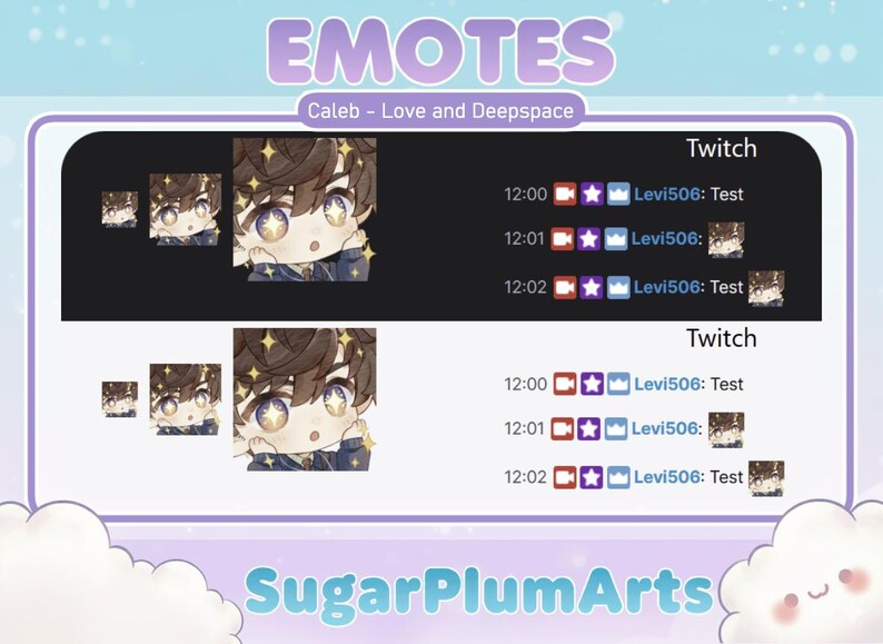 Caleb Emotes Love and Deepspace Discord/twitch/youtube - Etsy