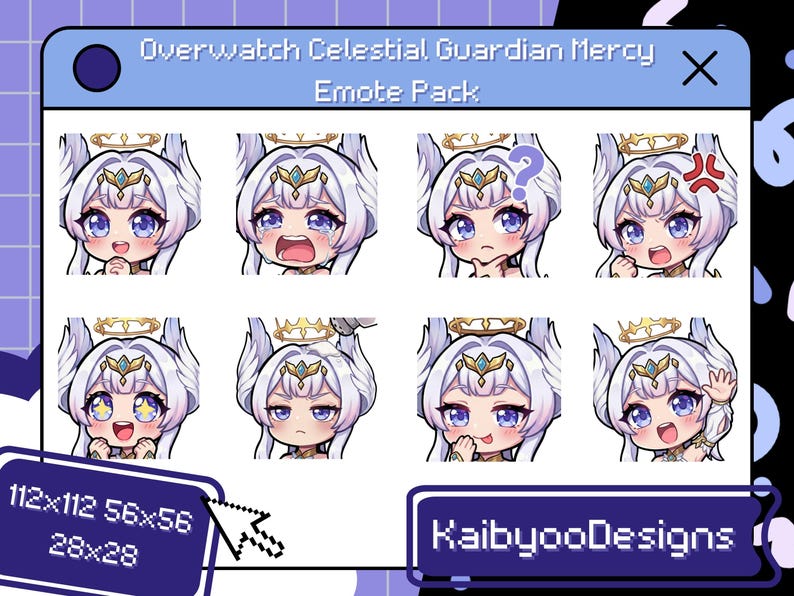 Twitch Emotes Celestial Guardian Mercy Mythic Skin Emote Pack for ...
