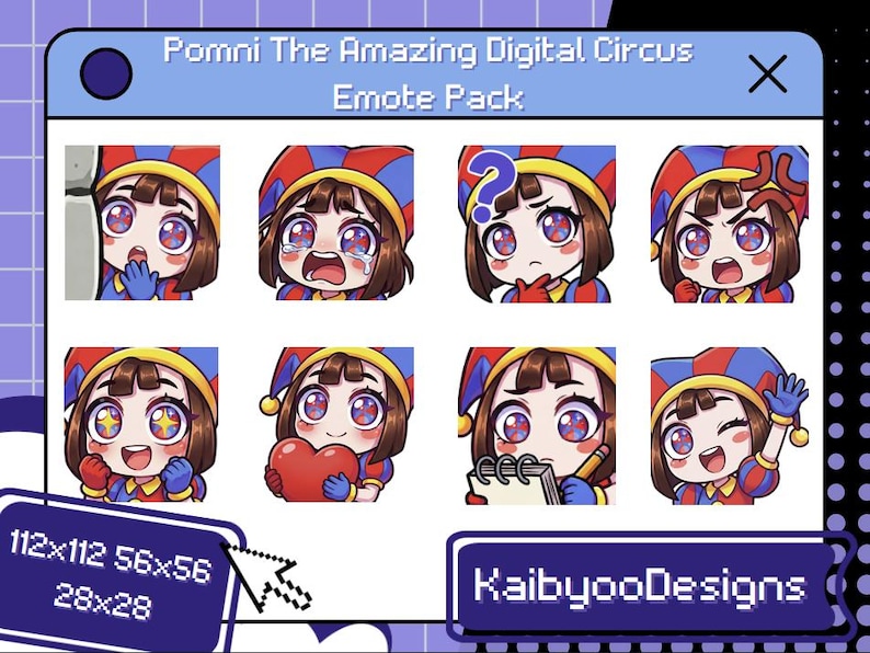 Twitch Emotes Pomni the Amazing Digital Circus Emote Pack for Discord ...