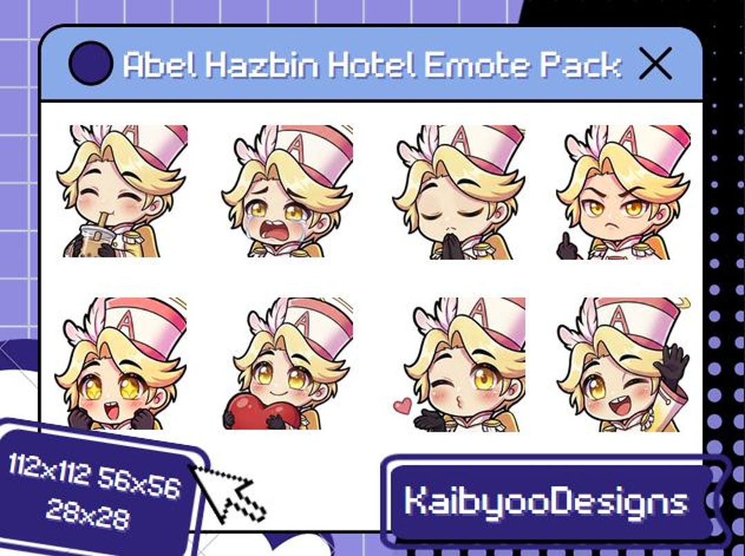 Twitch Emotes Abel Hazbin Hotel Chibi Emoji Emote Pack (digital ...