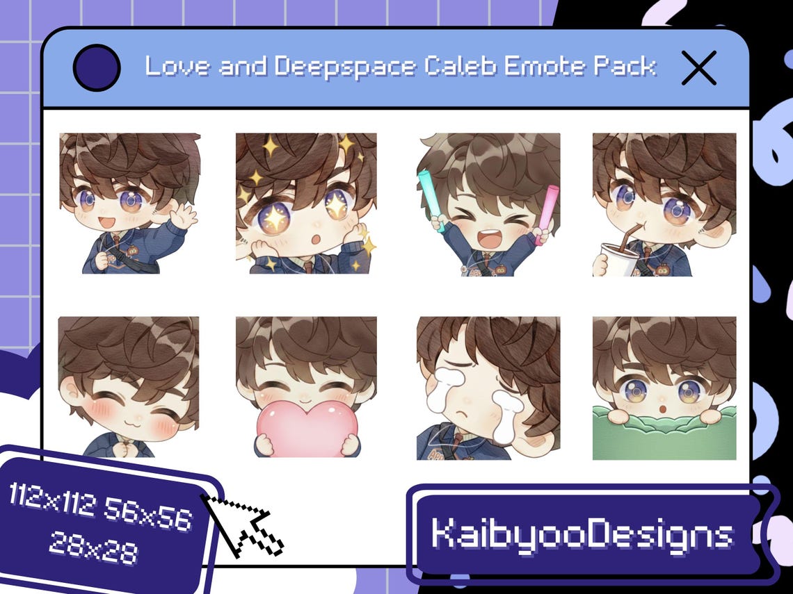 Caleb Emotes Love and Deepspace Discord/twitch/youtube - Etsy
