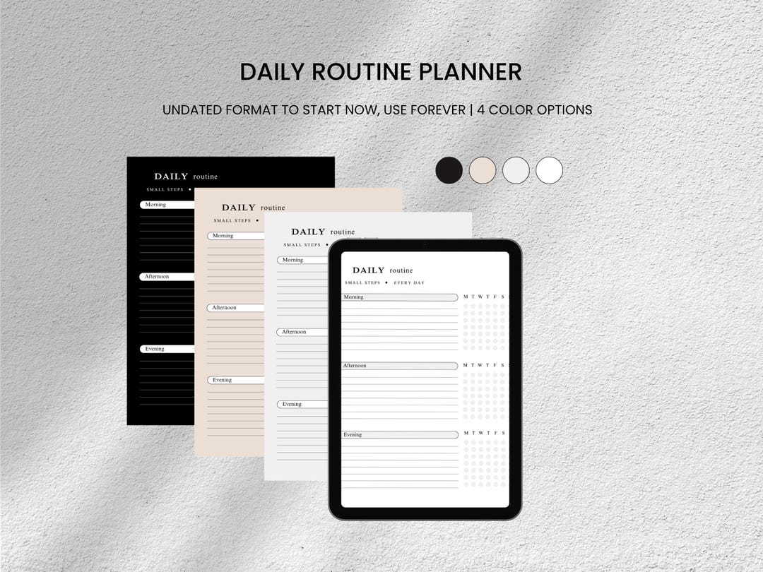 Daily Routine Planner: Minimalist Habit Tracker (printable PDF) - Etsy