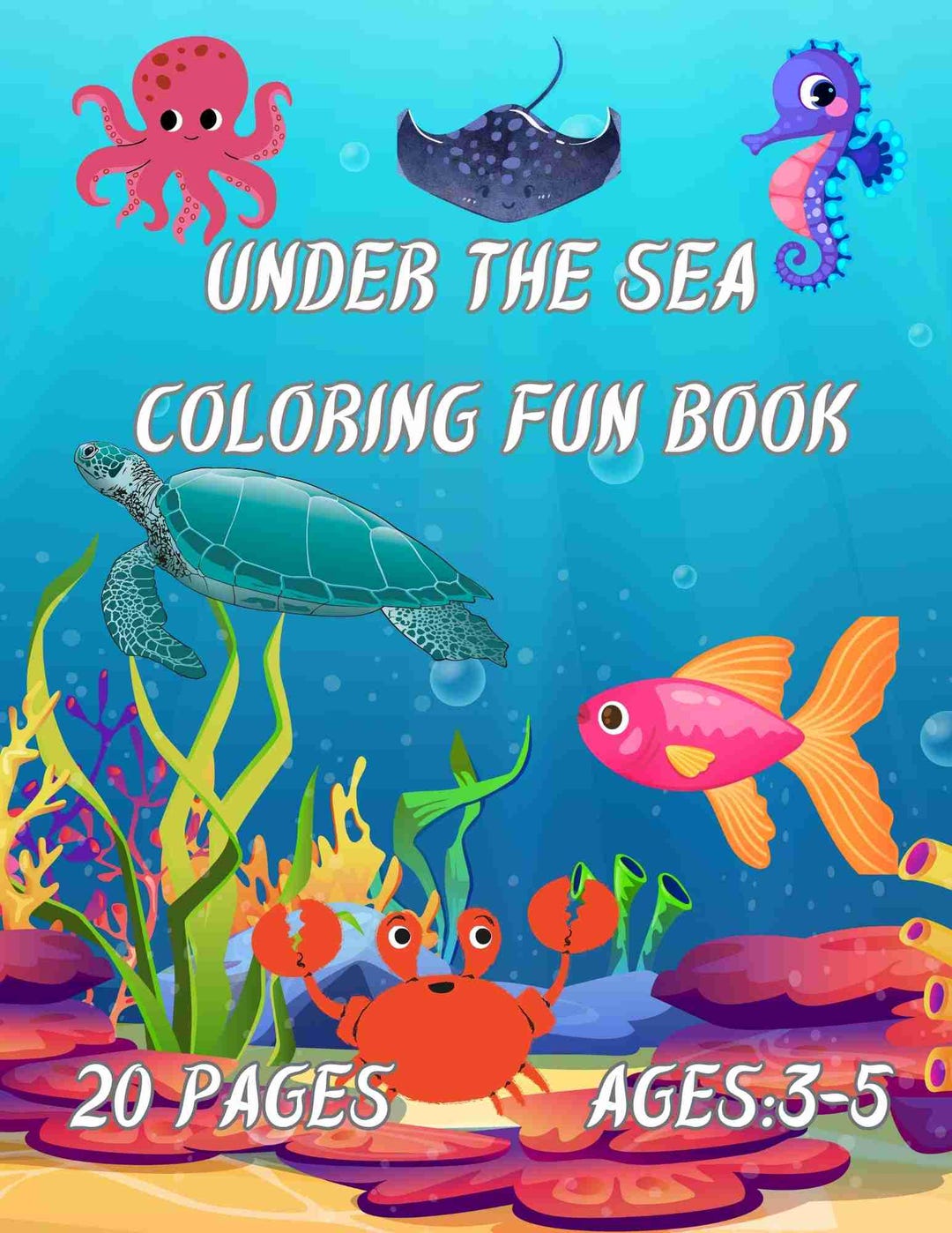 Under the Sea Coloring Book: Ocean Animals, Kids' Activity (digital ...