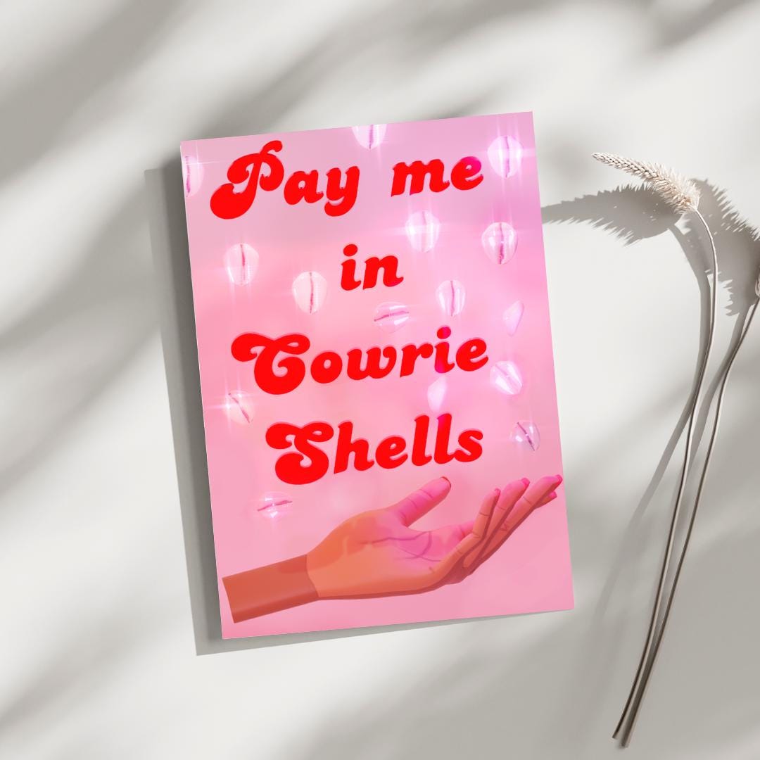 Pink Cowrie Shells Poster, A5, A4 and A3 - Etsy UK