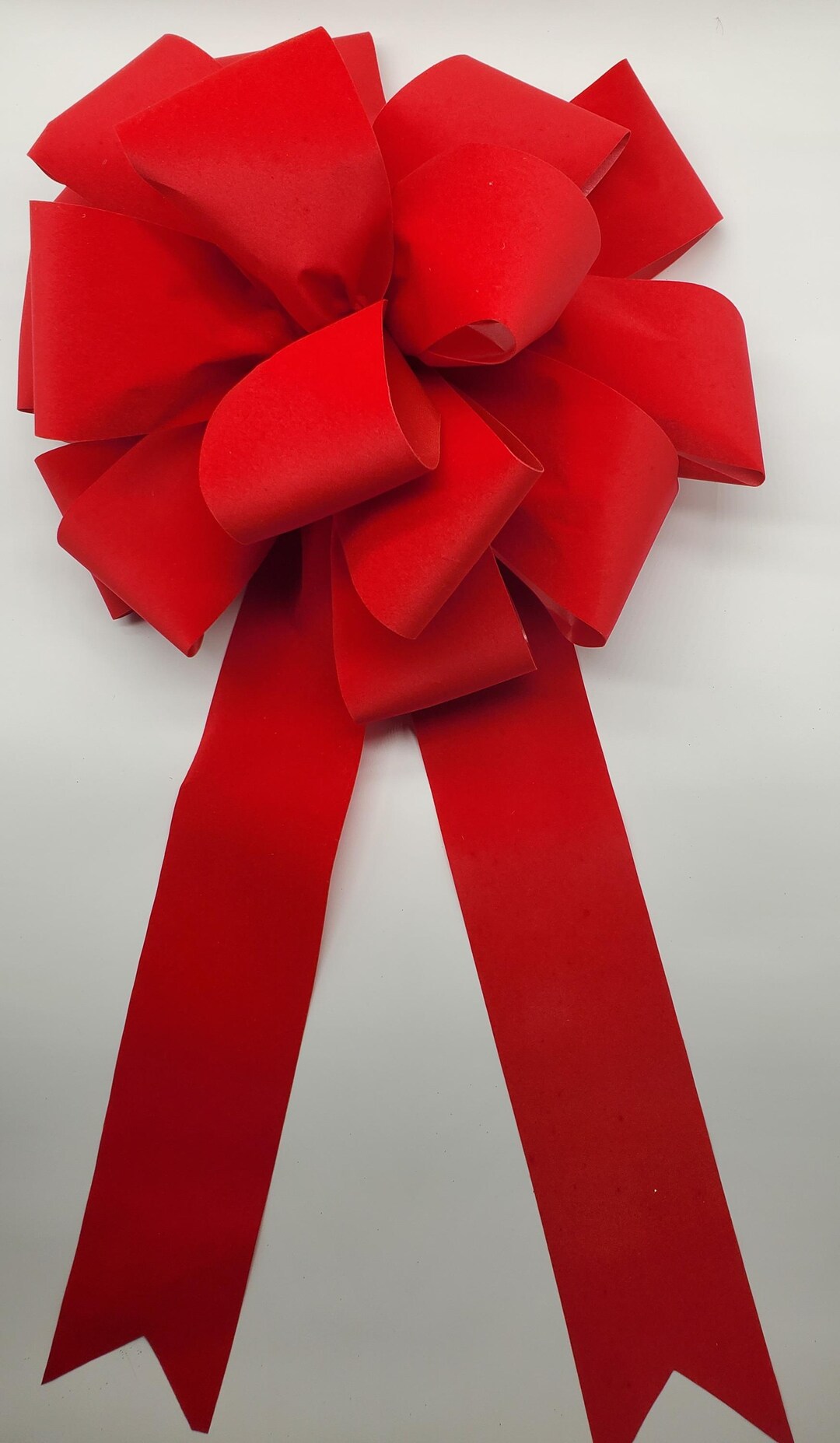 Big Red Velvet Christmas Bow - Etsy